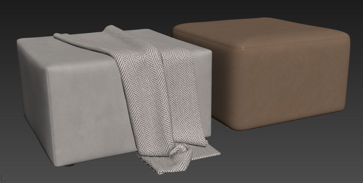 Large Square Poufs Irocodesign 3D Model for VRay | CGMood