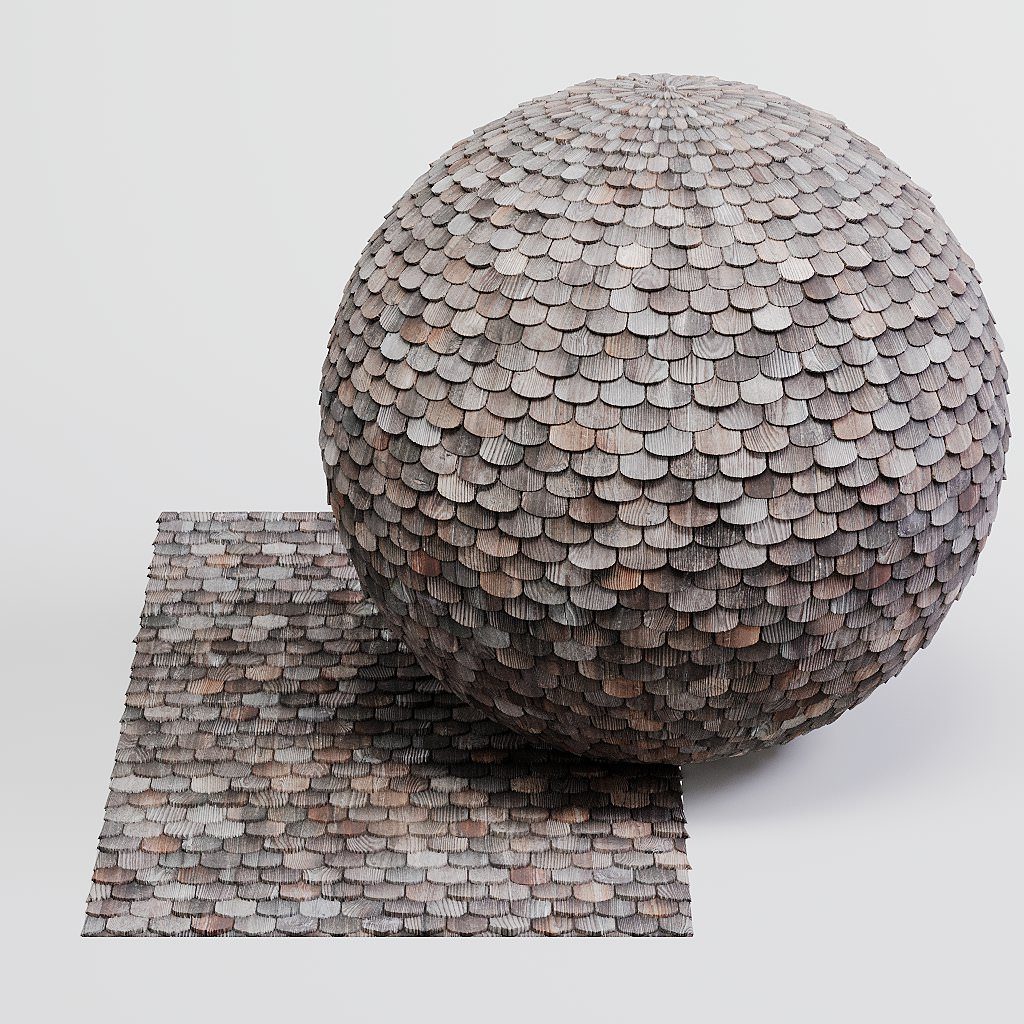 Wood Shingles 16 8k Seamless Pbr Material - 3D Model for VRay, Corona, VRay