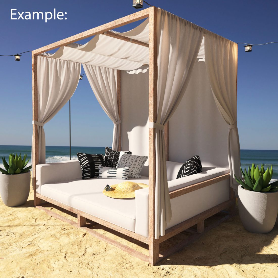 Aviara Canopy Daybed 3D Model for VRay, Corona | CGMood