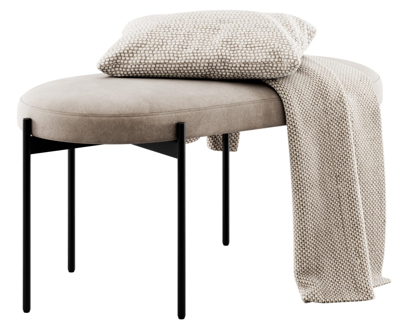 Caillou Bench And Ottoman By Liu Jo Living - 3D Model for VRay
