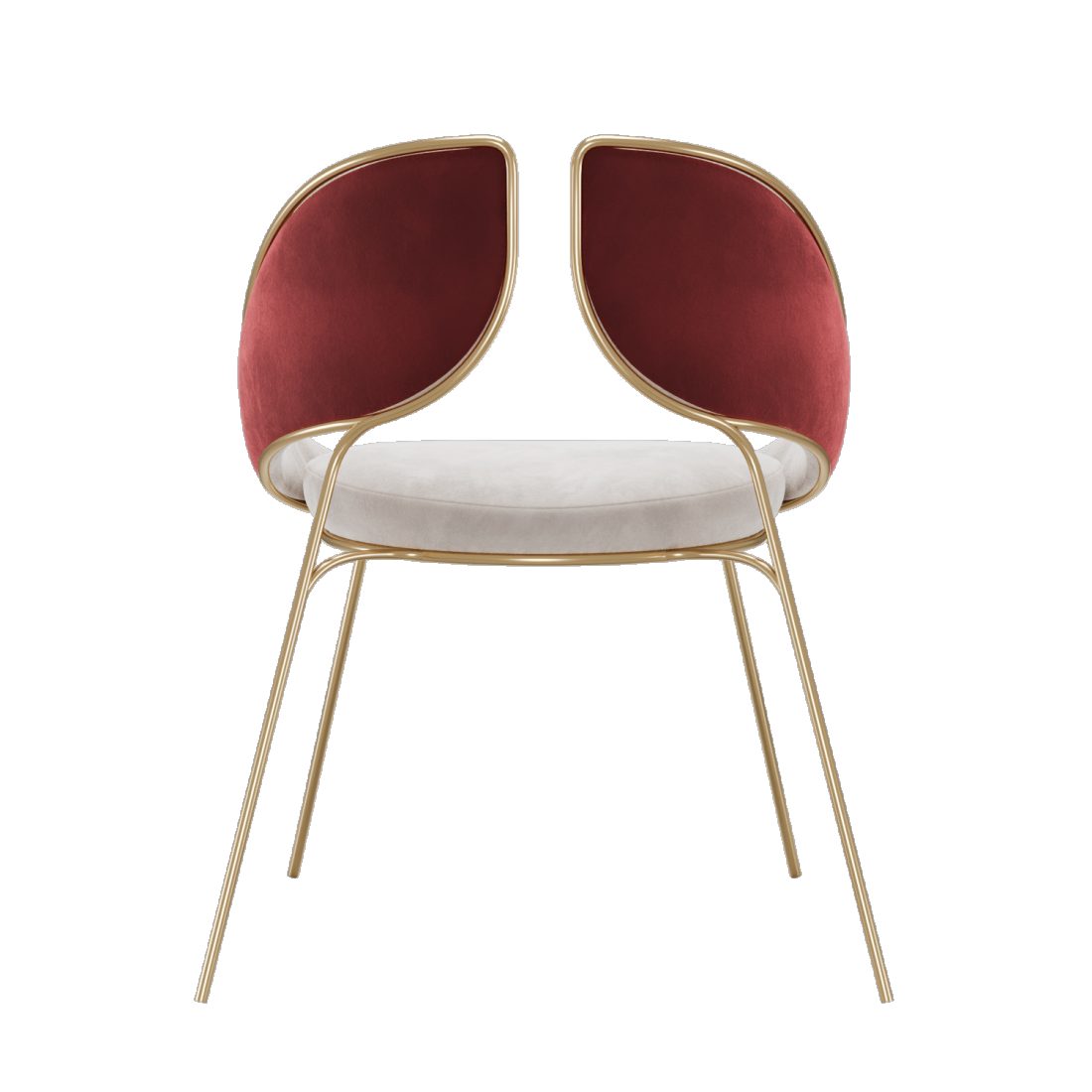 Hyoku Modern Red Dining Chair - 3D Model for Corona