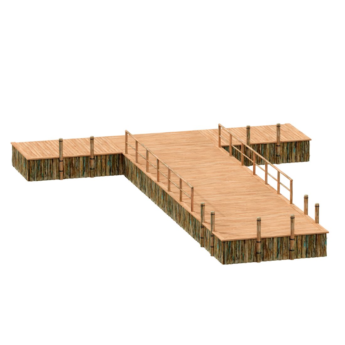Wooden River Pier - 3D Model for FStorm, VRay, Corona