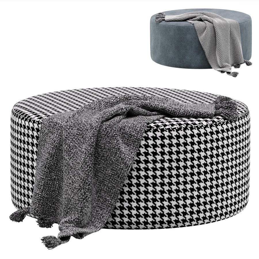 Designer Pouffe Lalume - 3D Model for Corona