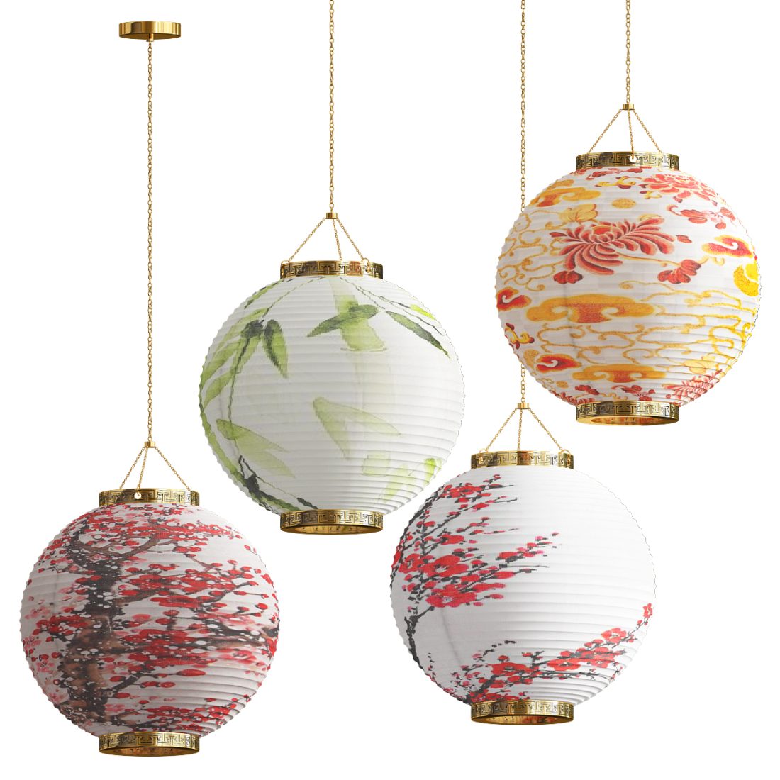 Chinese Lamps - 3D Model for VRay
