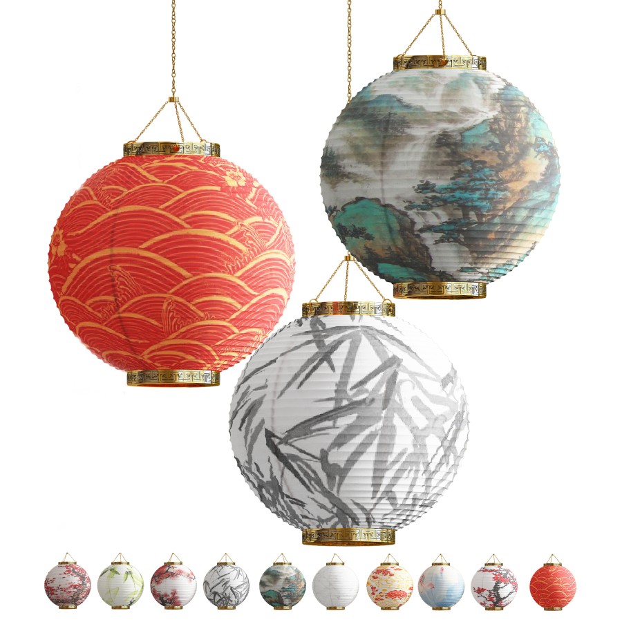 Chinese Lamps - 3D Model for VRay