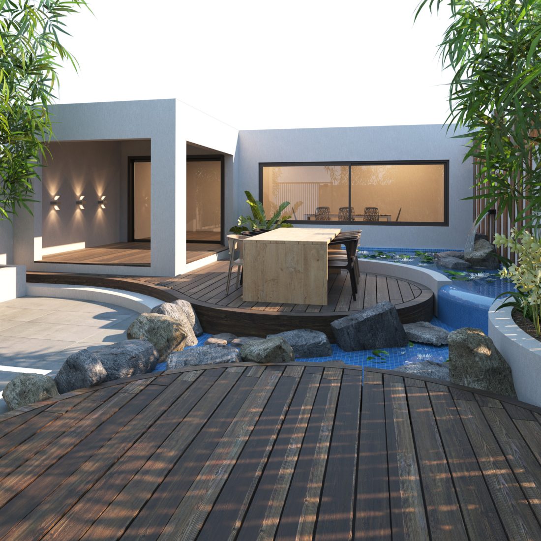 Patio Garden With Parking Area - 3D Model for