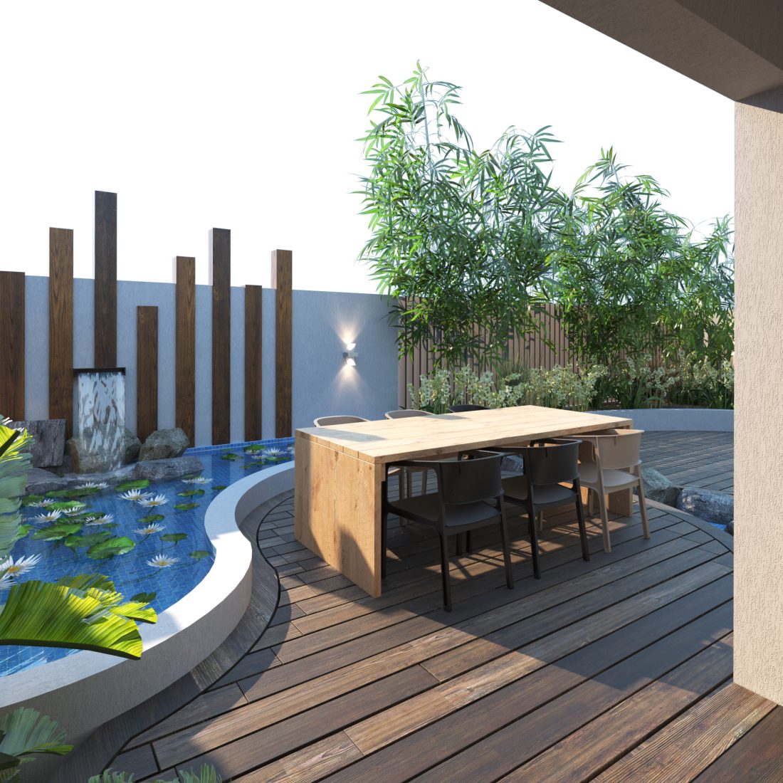 Patio Garden With Parking Area - 3D Model for