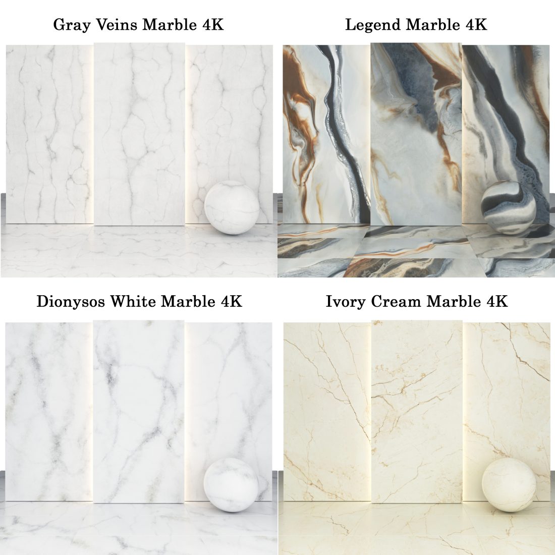 Collection Marble 91 - 3D Model for VRay