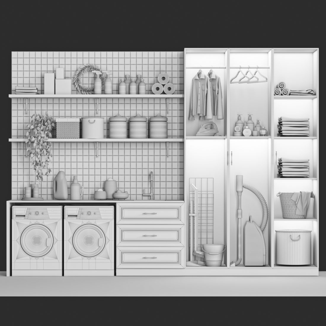 Laundry Room 3D Model for VRay, Corona | CGMood