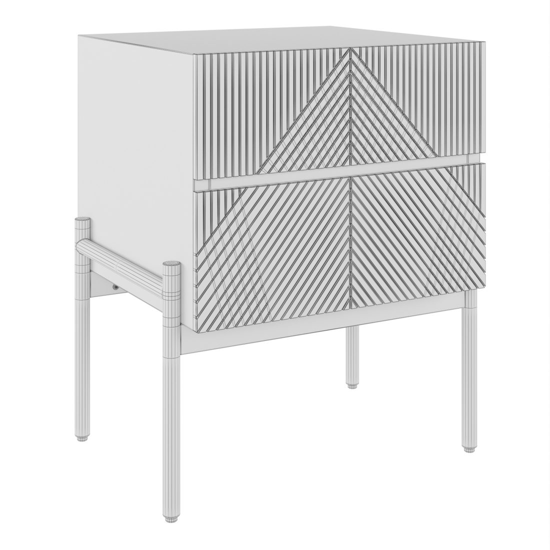 Bed Table Lodge - 3D Model for VRay, Corona