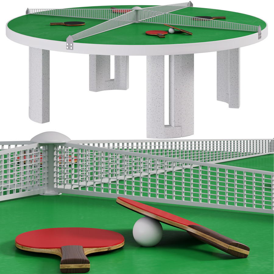 Outdoor Tischtennis Tisch Rondo Table 3D Model for Corona | CGMood