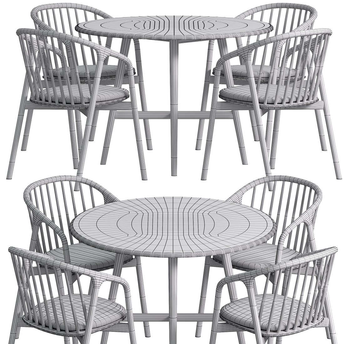 Table Lapaz And Chair Matinee By Bernhardt - 3D Model for Corona