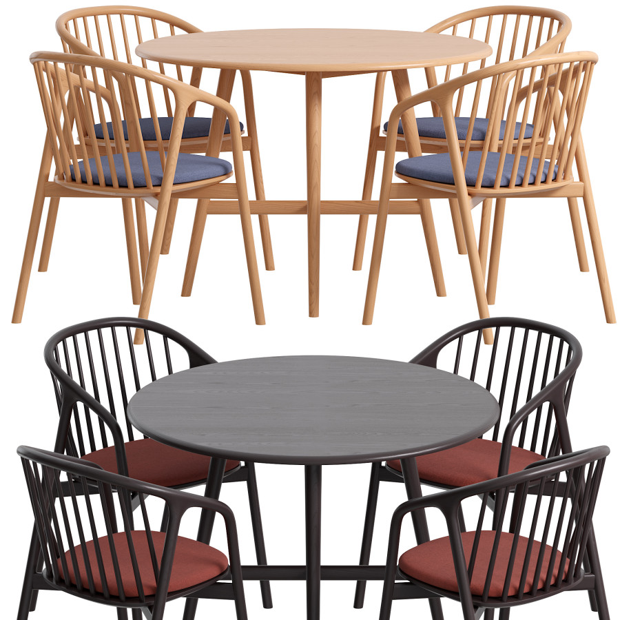 Table Lapaz And Chair Matinee By Bernhardt - 3D Model for Corona