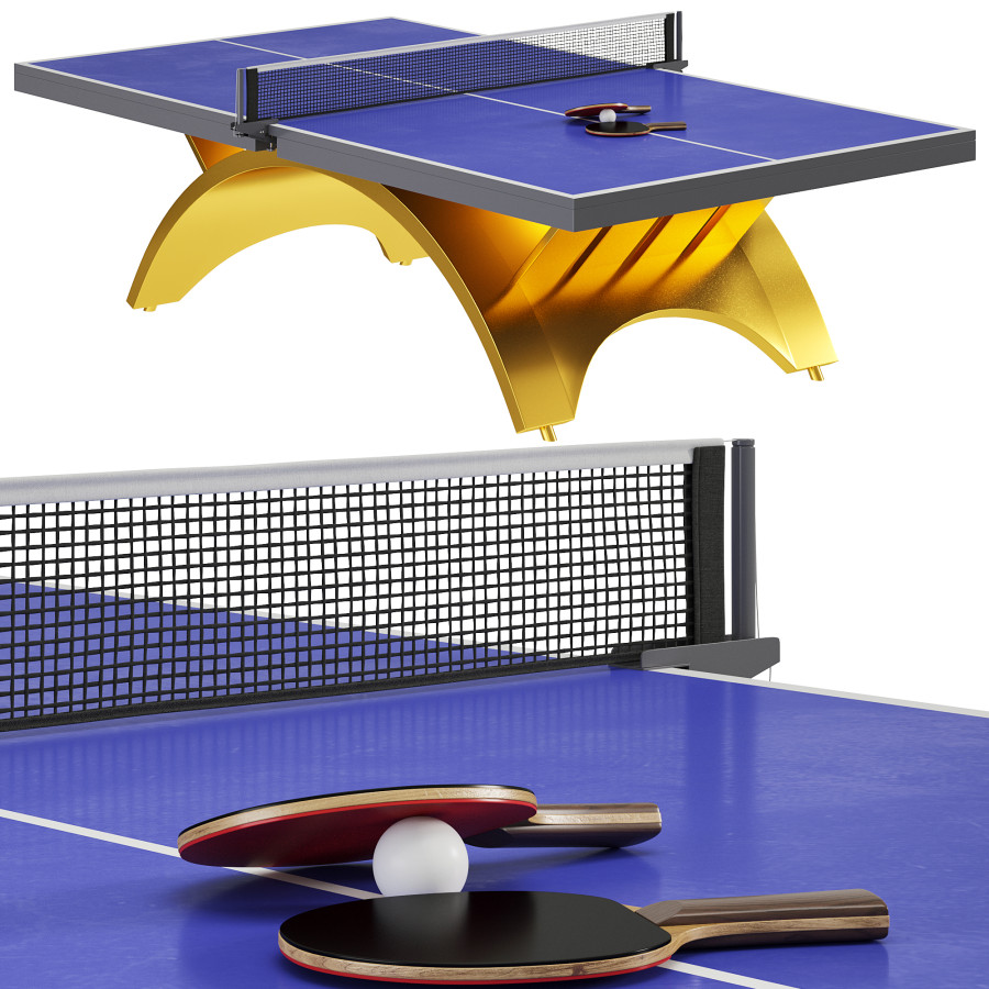 Profesyonel Ping Pong Tennis Table - 3D Model for Corona