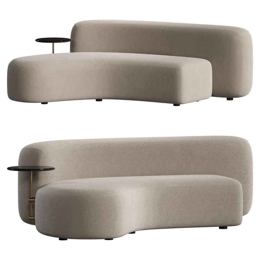 Mythos Left Sofa With Glass Side Table 3D Model for Corona | CGMood
