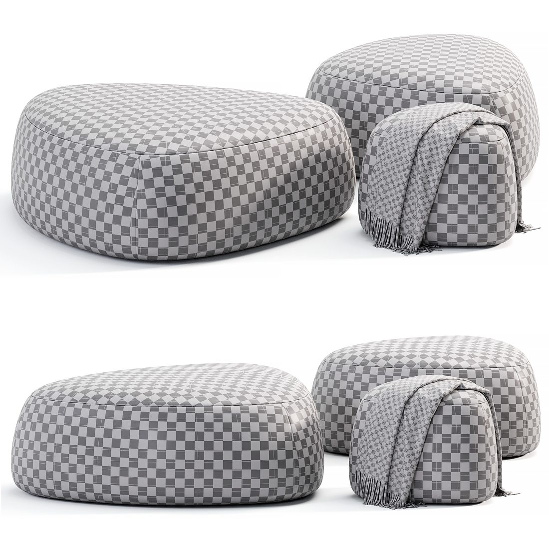 Pebble Ottoman By Westelm - 3D Model for Corona