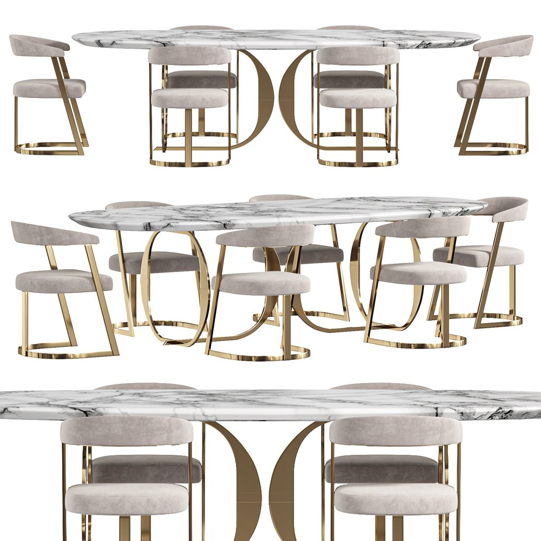 Convivio Dining Table By Luxdeco Collection - 3D Model for Corona
