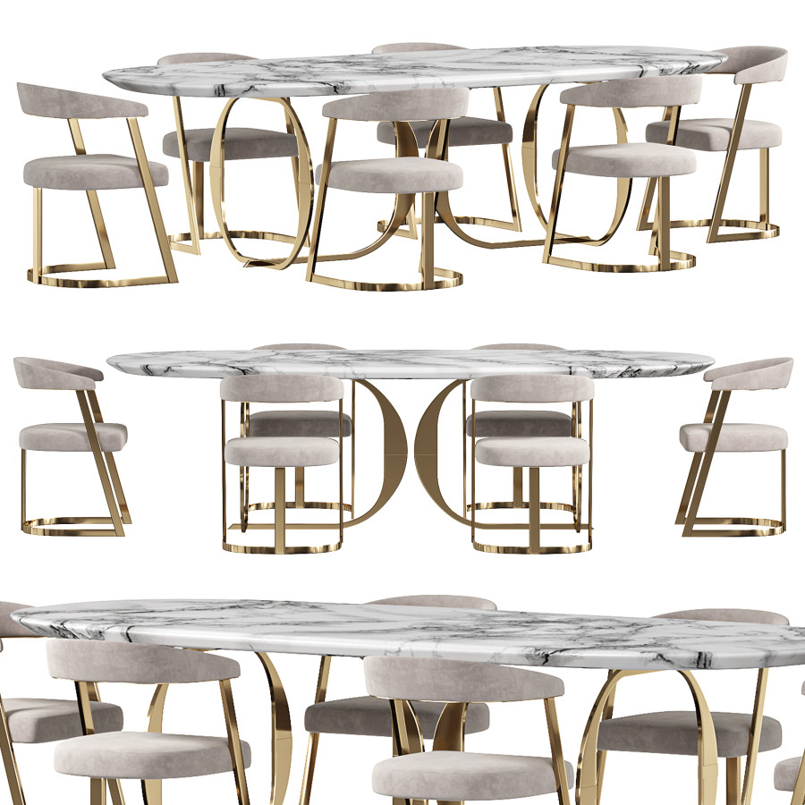 Convivio Dining Table By Luxdeco Collection - 3D Model for Corona