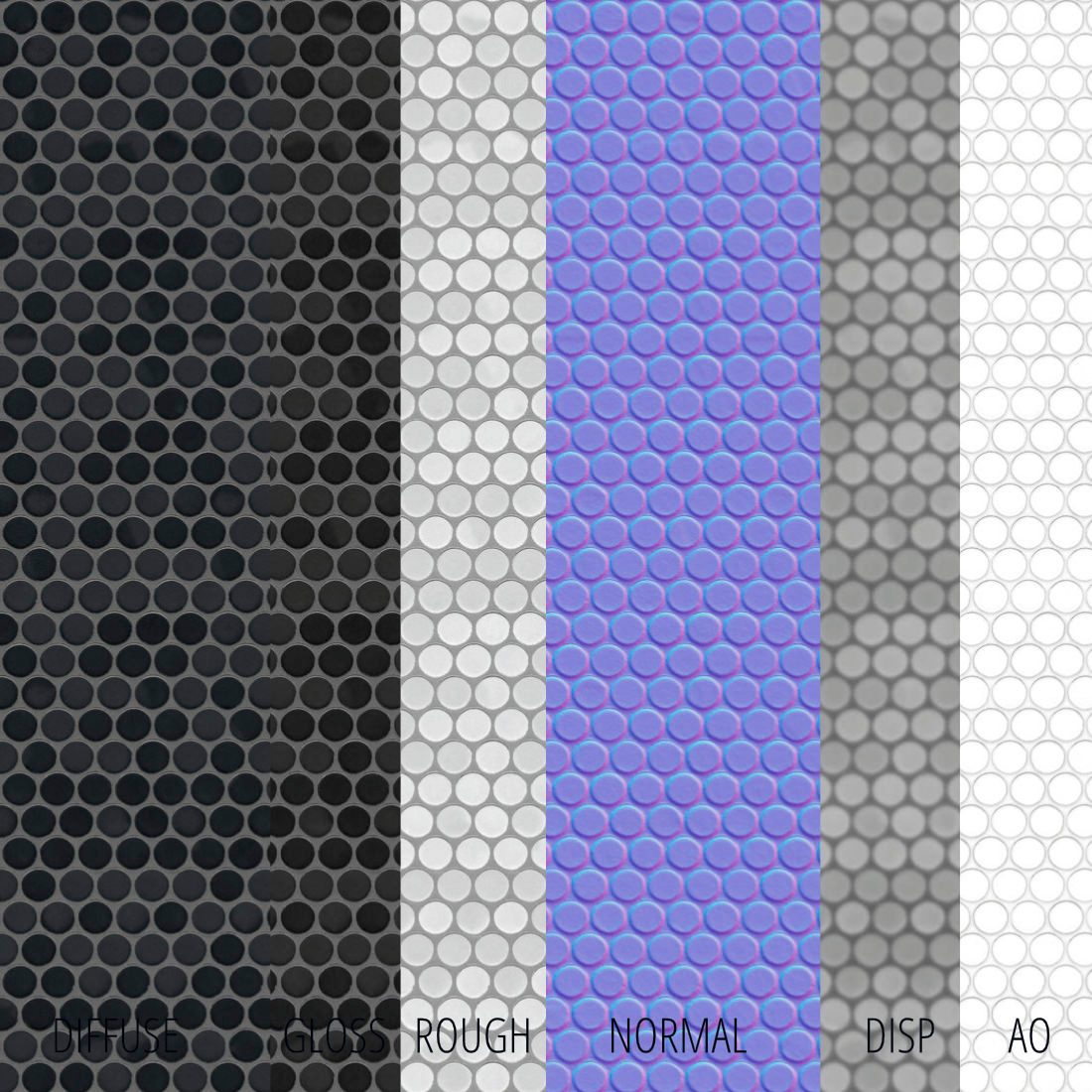 Ceramic Mosaics Loop 40021 4k Pbr Seamless - 3D Model for VRay, Corona ...