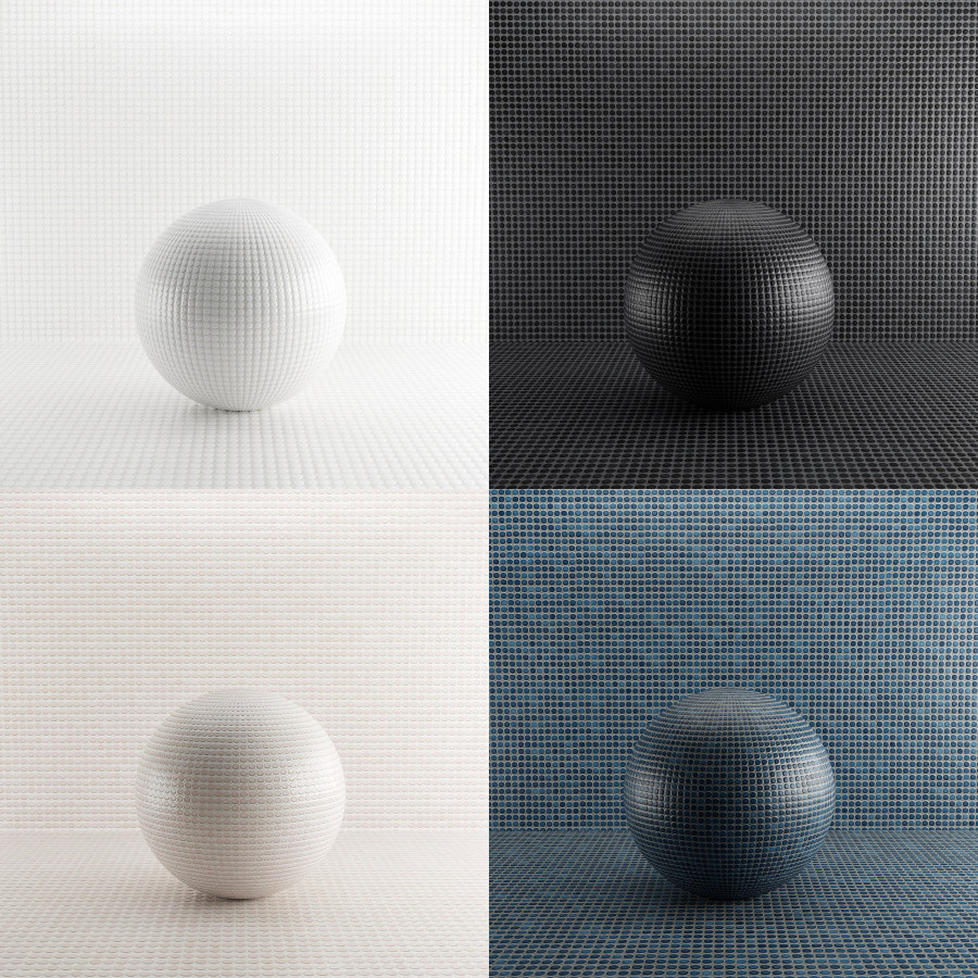 Ceramic Mosaics Loop 40001 4k Pbr Seamless - 3D Model for Corona, VRay ...