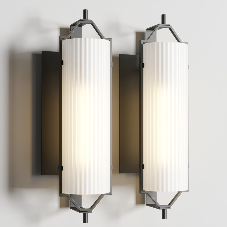 Italian Opaline Glass Sconces Circa 1950 Wall Lamp 3D Model for VRay ...