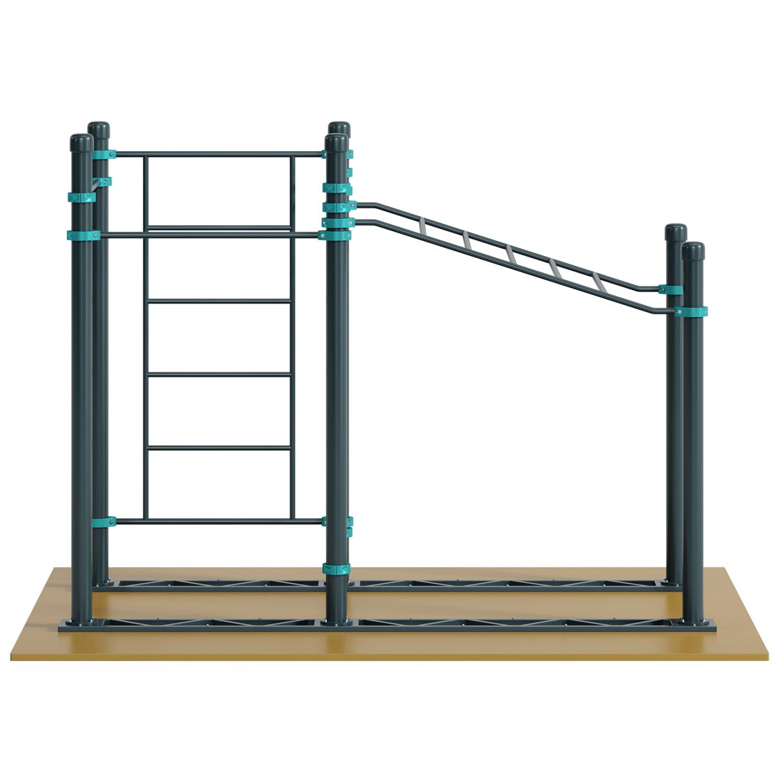 Lifting Handrail Wall Bars 3 Horizontal Bars - 3D Model for Corona