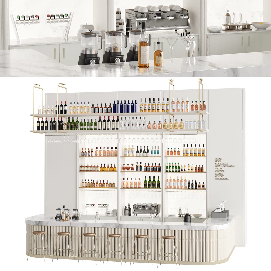 Bar 24 Hotel Bar 3D Model for VRay, Corona | CGMood