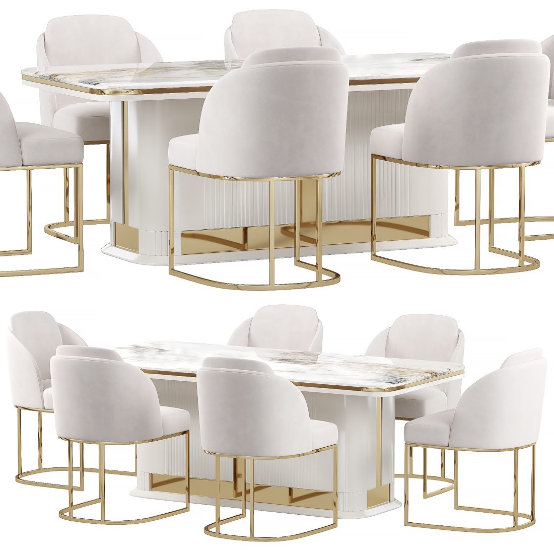 Style Dining Table, Chair By Atmacha - 3D Model for Corona