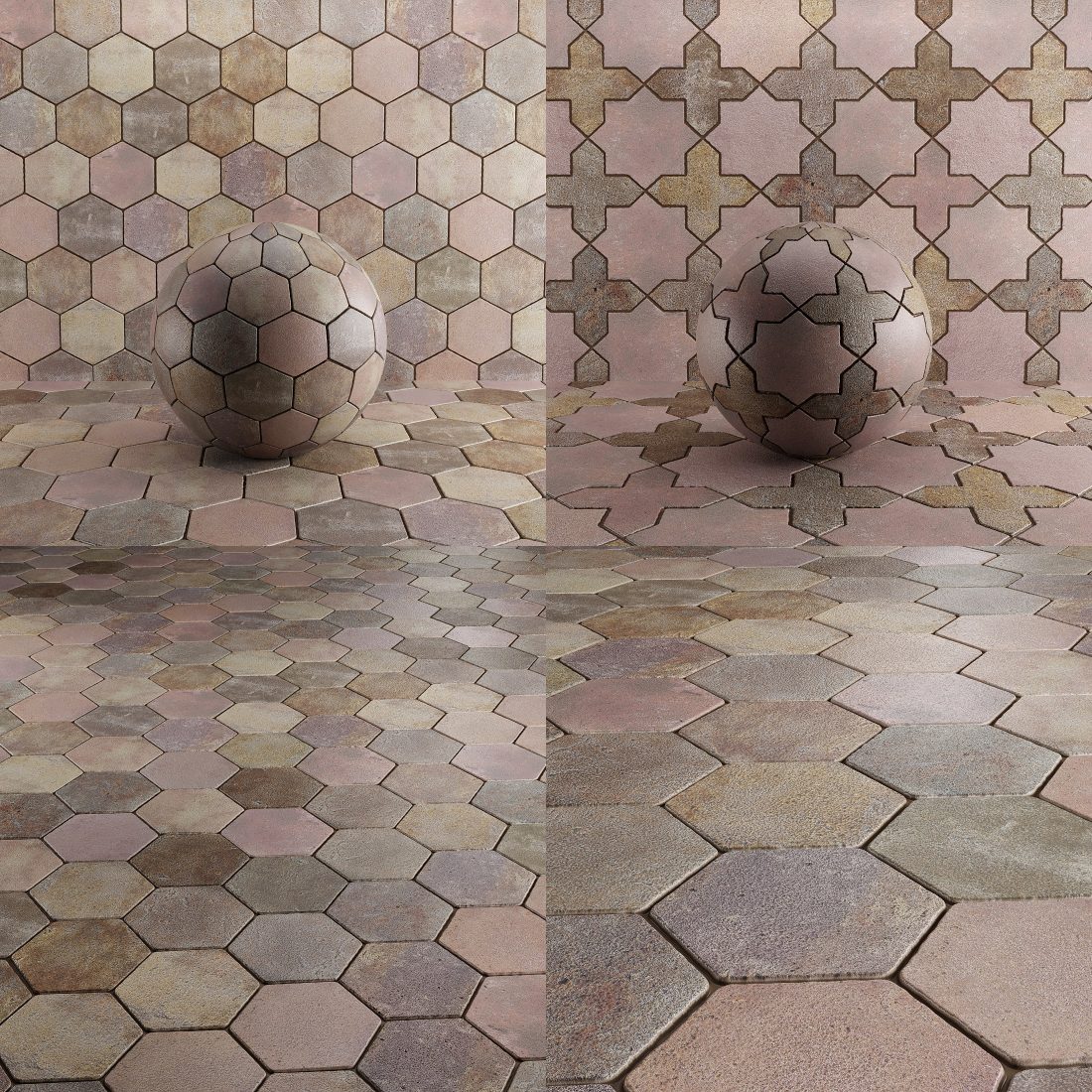 Terracotta Tiles Smalti Brown 4k Pbr Seamless Texture / PBR Material ...