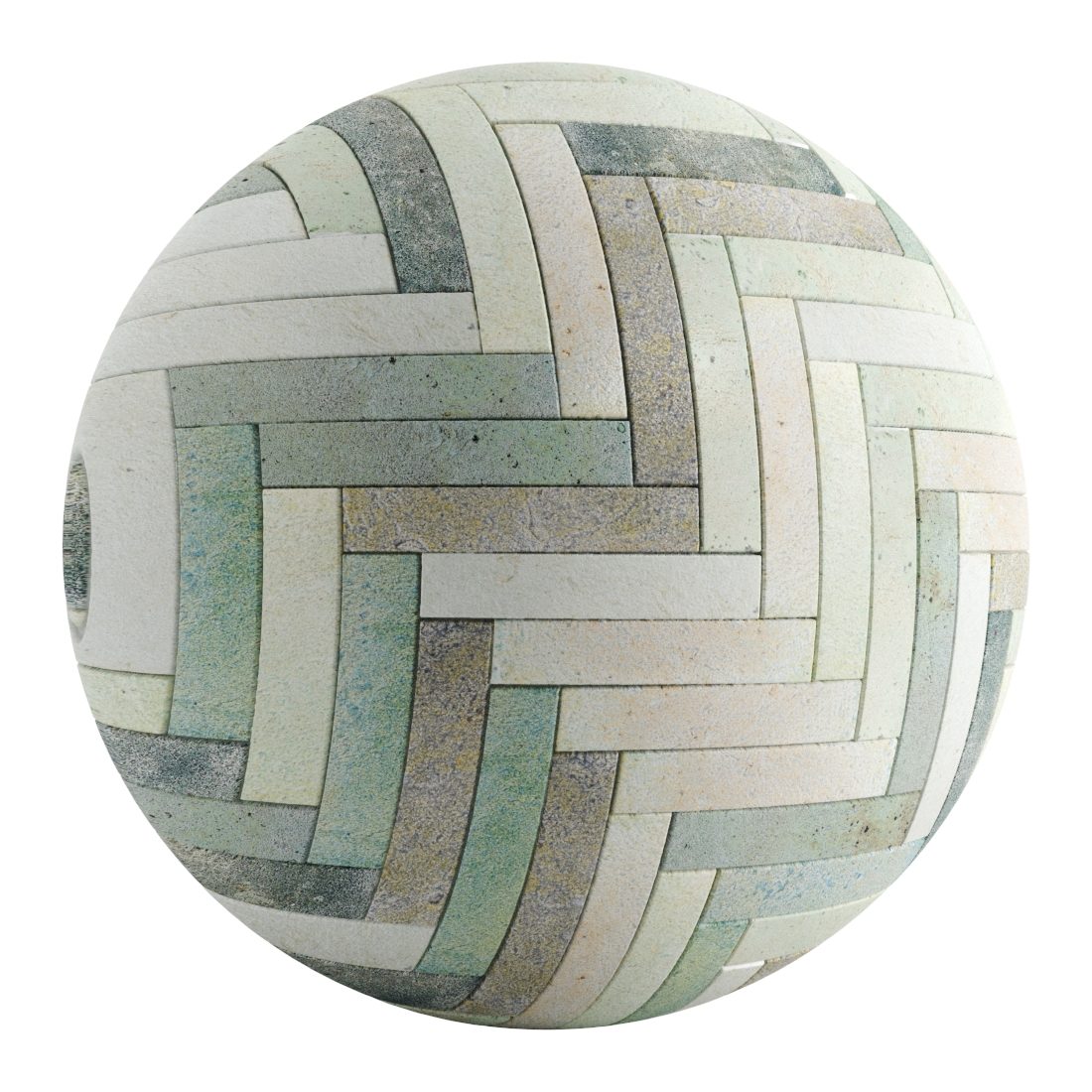 Terracotta Tiles Smalti Green 4k Pbr Seamless - 3D Model for VRay ...