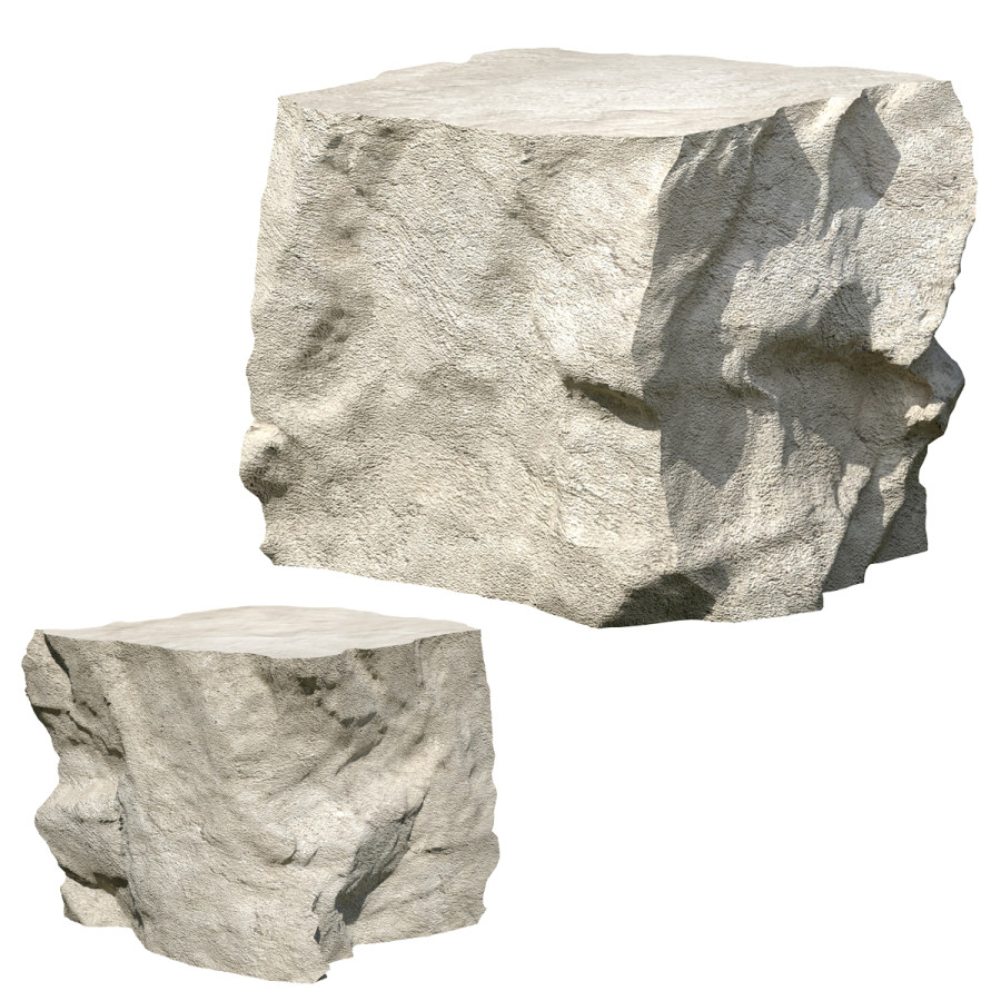 Rock Side Table 50x50cm - 3D Model for VRay, Corona