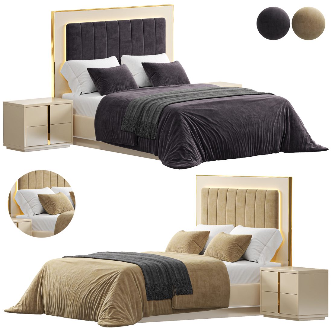 Quarto Ii Zenit Bed By Pachecos 3D Model for Corona | CGMood