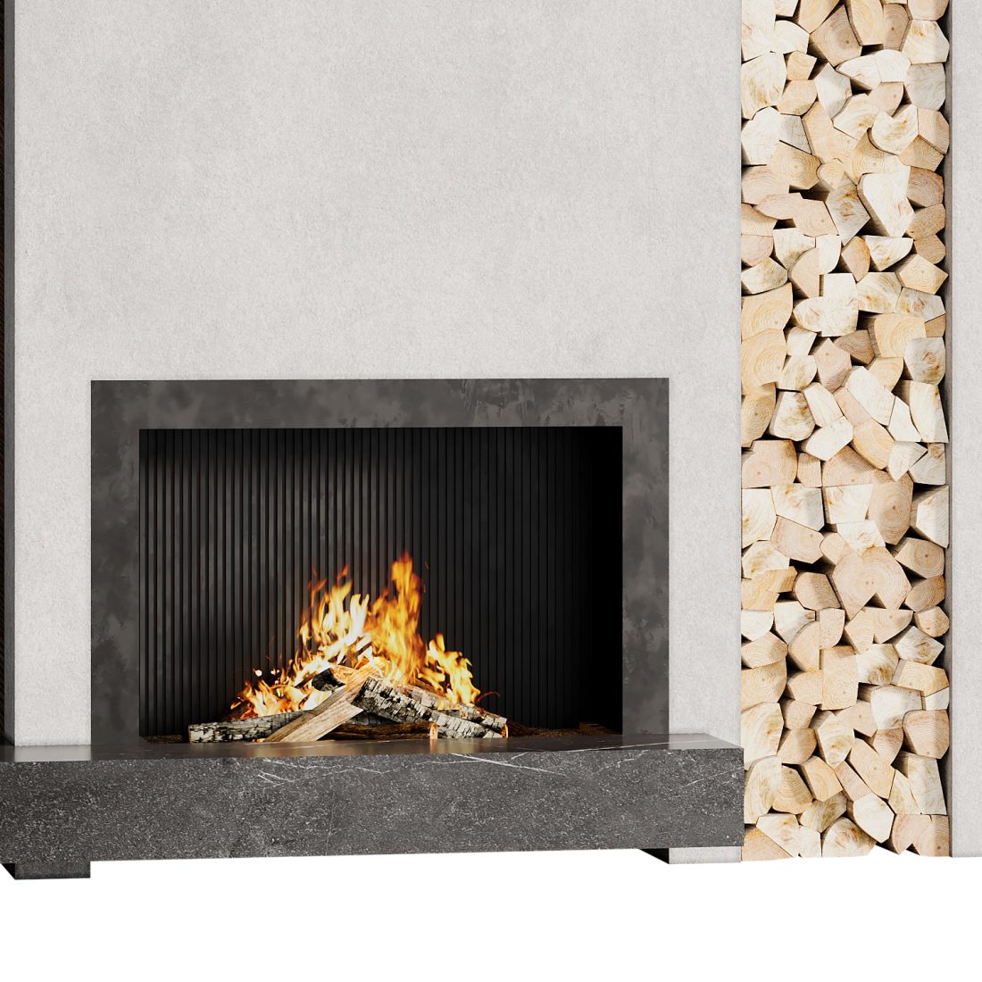 Fireplace 29 - 3D Model for VRay, Corona