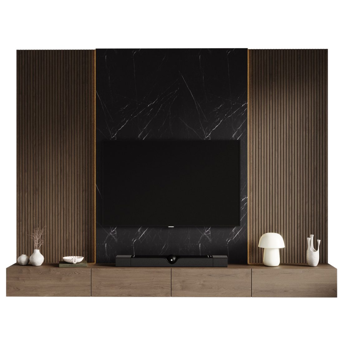 Tv Wall Set 034 - 3D Model for Corona