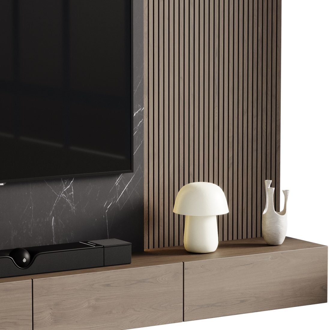 Tv Wall Set 034 - 3D Model for Corona