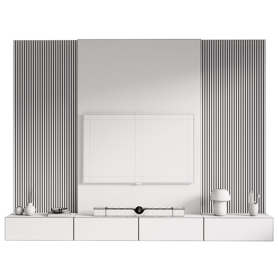 Tv Wall Set 034 - 3D Model for Corona