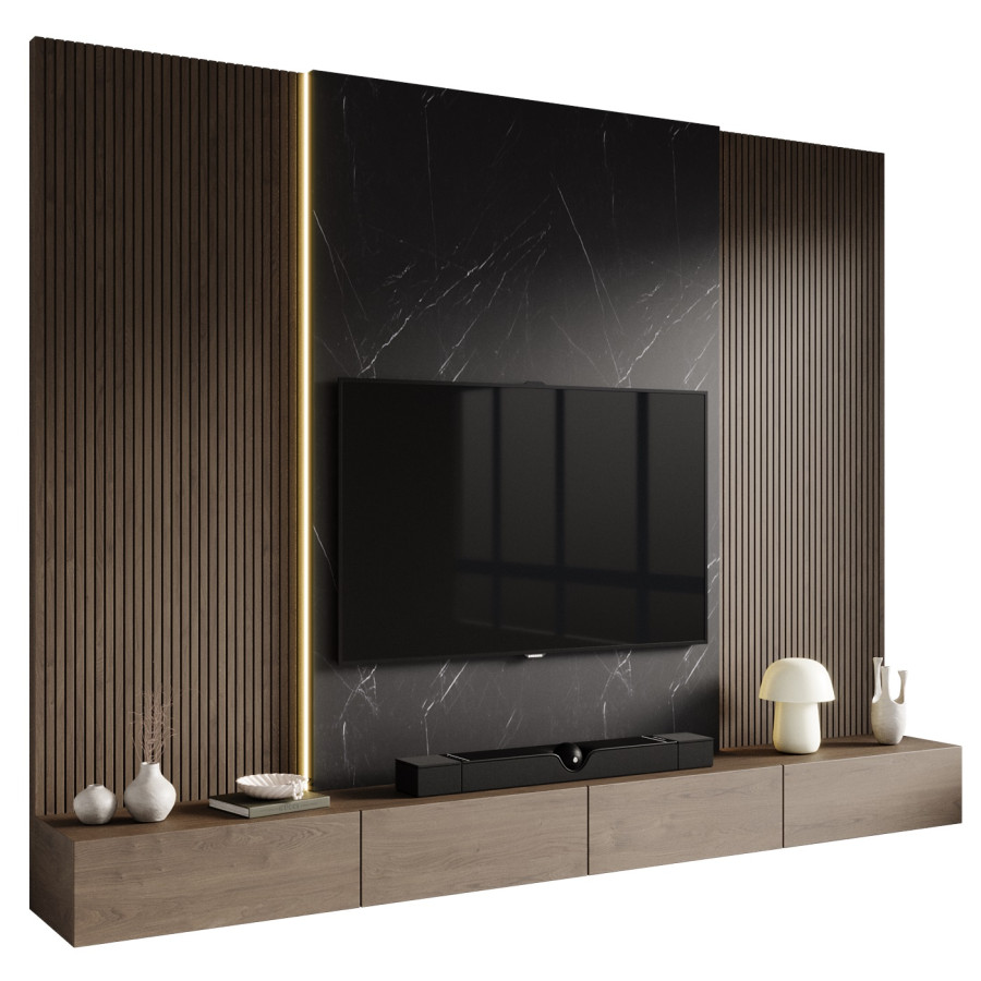 Tv Wall Set 034 - 3D Model for Corona