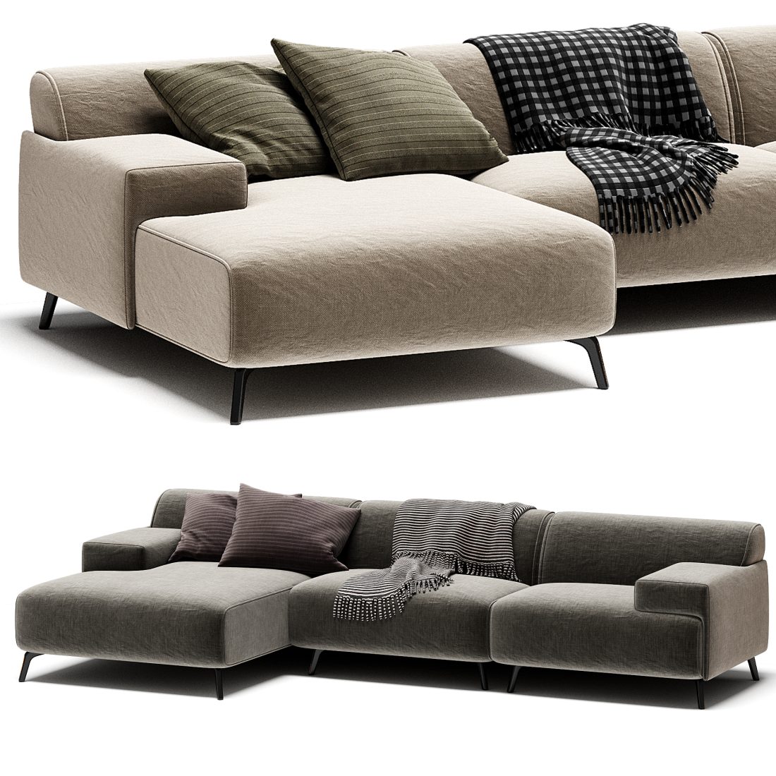 Lugano Sofa By Dome Deco - 3D Model for Corona