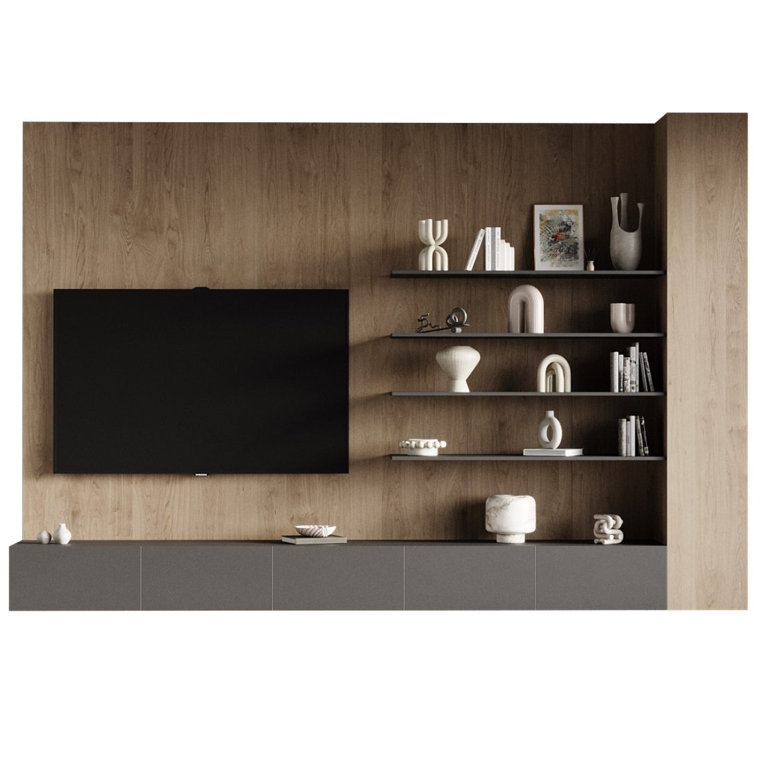 Tv Wall Set 038 - 3D Model for Corona
