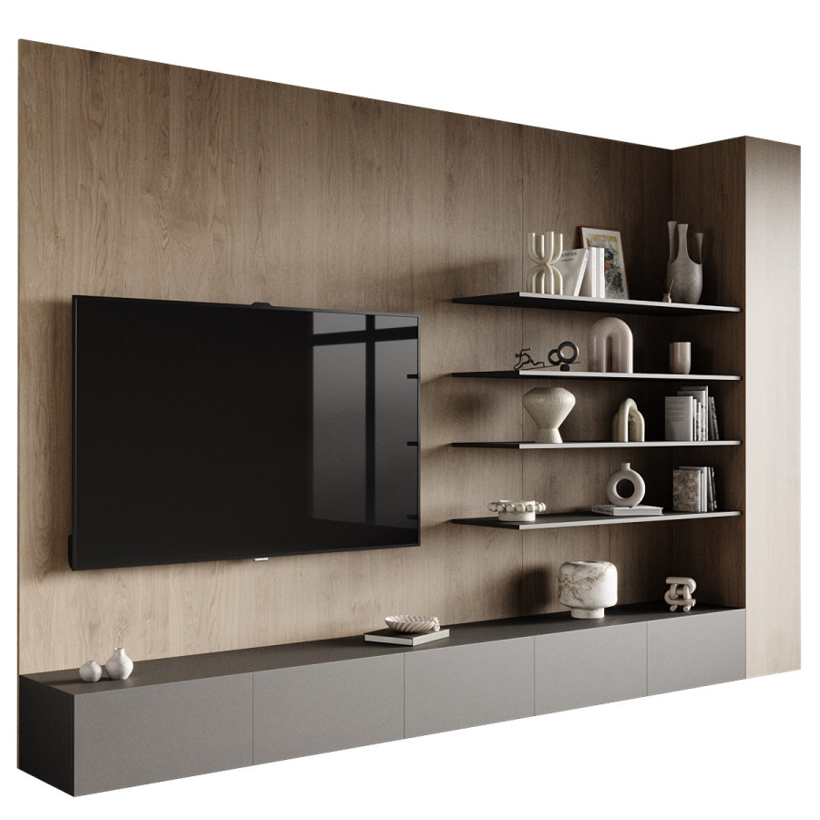 Tv Wall Set 038 - 3D Model for Corona