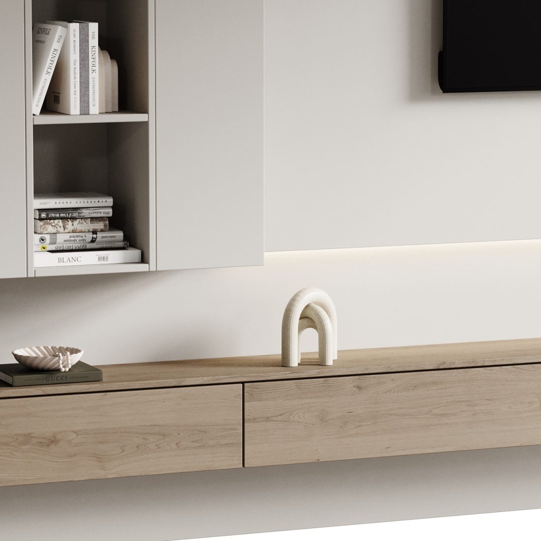 Tv Wall Set 041 - 3D Model for Corona