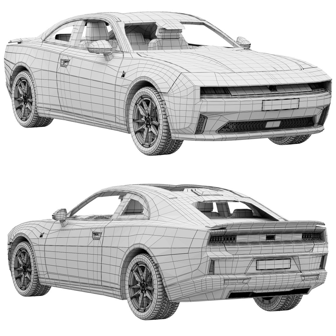 Dodge Charger Daytona - 3D Model for VRay