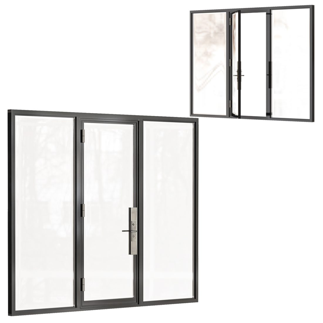 A Set Of Metal Windows And Doors 3D Model for VRay, Corona | CGMood