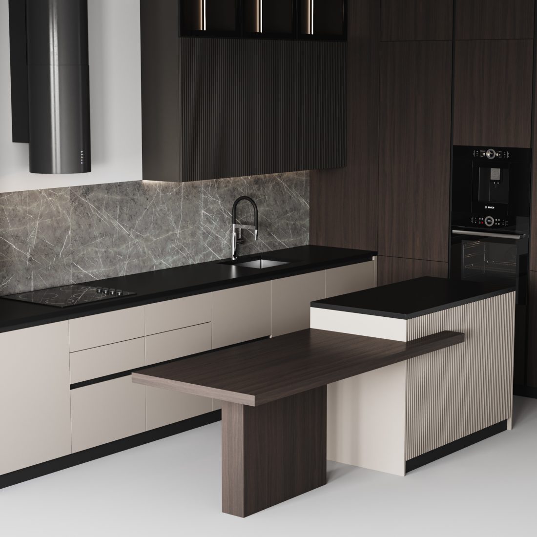 Kitchen Modern-057 3D Model for VRay, Corona | CGMood