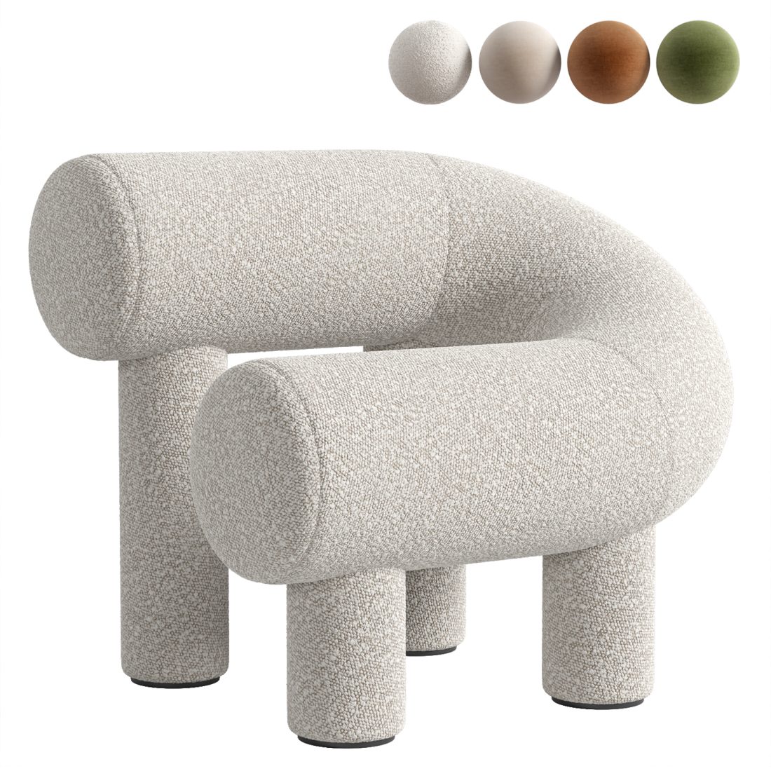 Umi Armchair By Woo Furniture - 3D Model for Corona