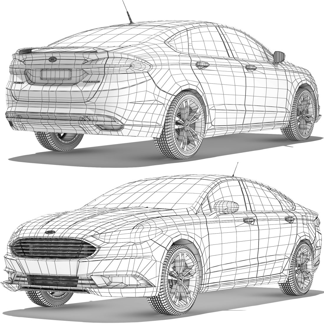 Ford Fusion Titanium 2017 - 3D Model for VRay