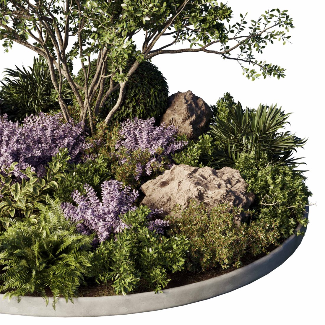 Circle Garden Plants - Outdoor Plants 201 3D Model for VRay, Corona ...