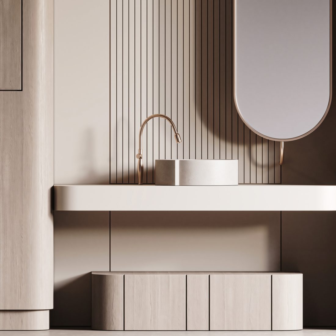 Bathroom Furniture Set 27 - 3D Model for VRay, Corona