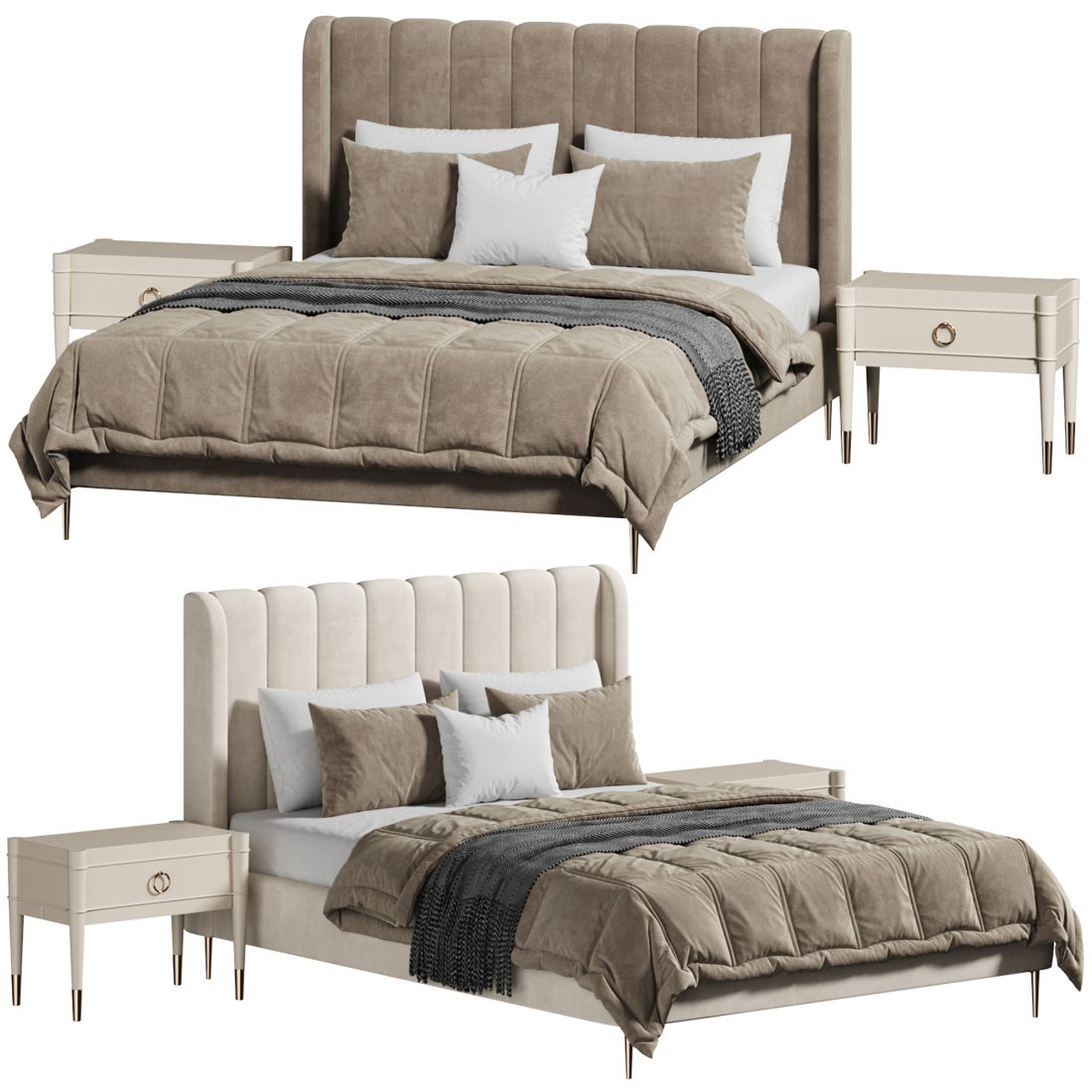 Tampa Bed By Cazarina - 3D Model for Corona