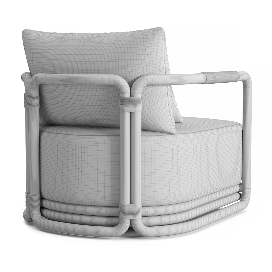 Rh Maro Teak Swivel Lounge Chair - 3D Model for Corona